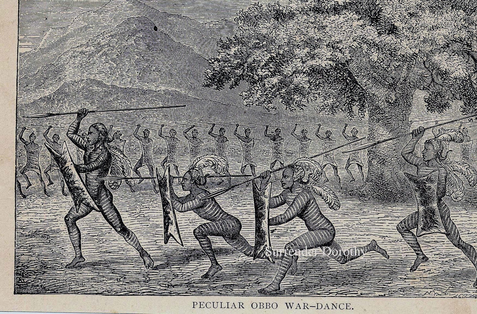 Peculiar Obbo War-dance From Africa 1892 Weird Original Victorian ...