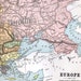 Europe Map 1888 Victorian Antique Steel Engraving Vintage Cartography ...
