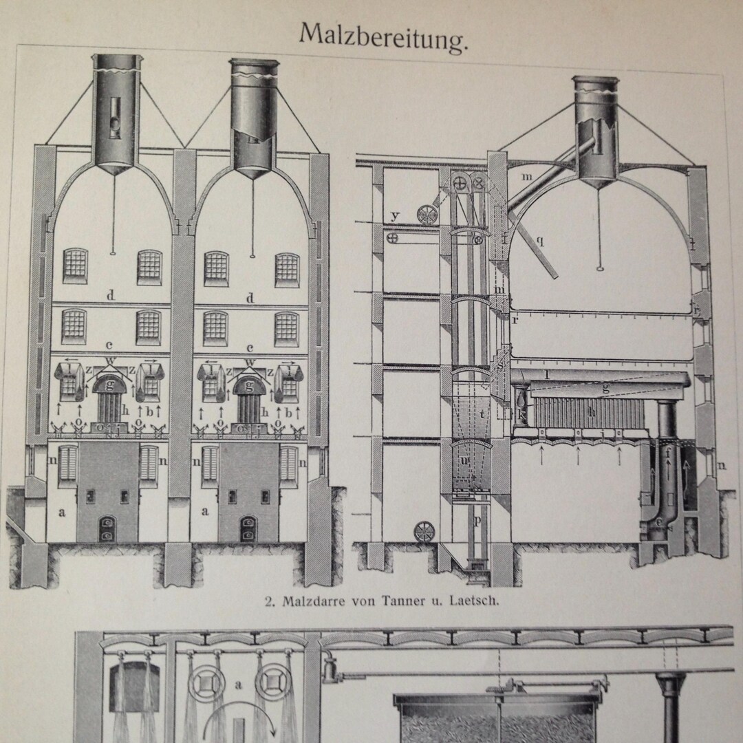 Beer Making Malt Brewing Vats Invention Machine 1887 Vintage Victorian ...