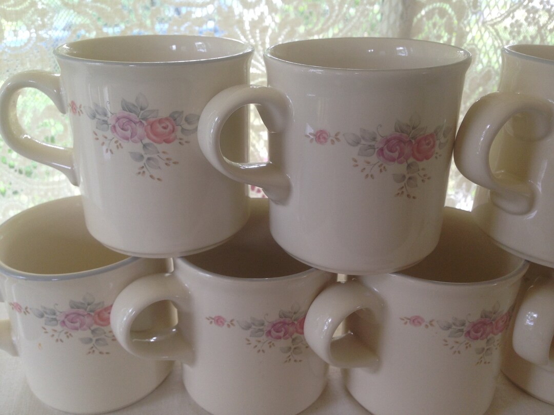 7 Pfaltzgraff Trousseau Coffee Mugs Salt Glaze Vintage Kitchen Ware ...
