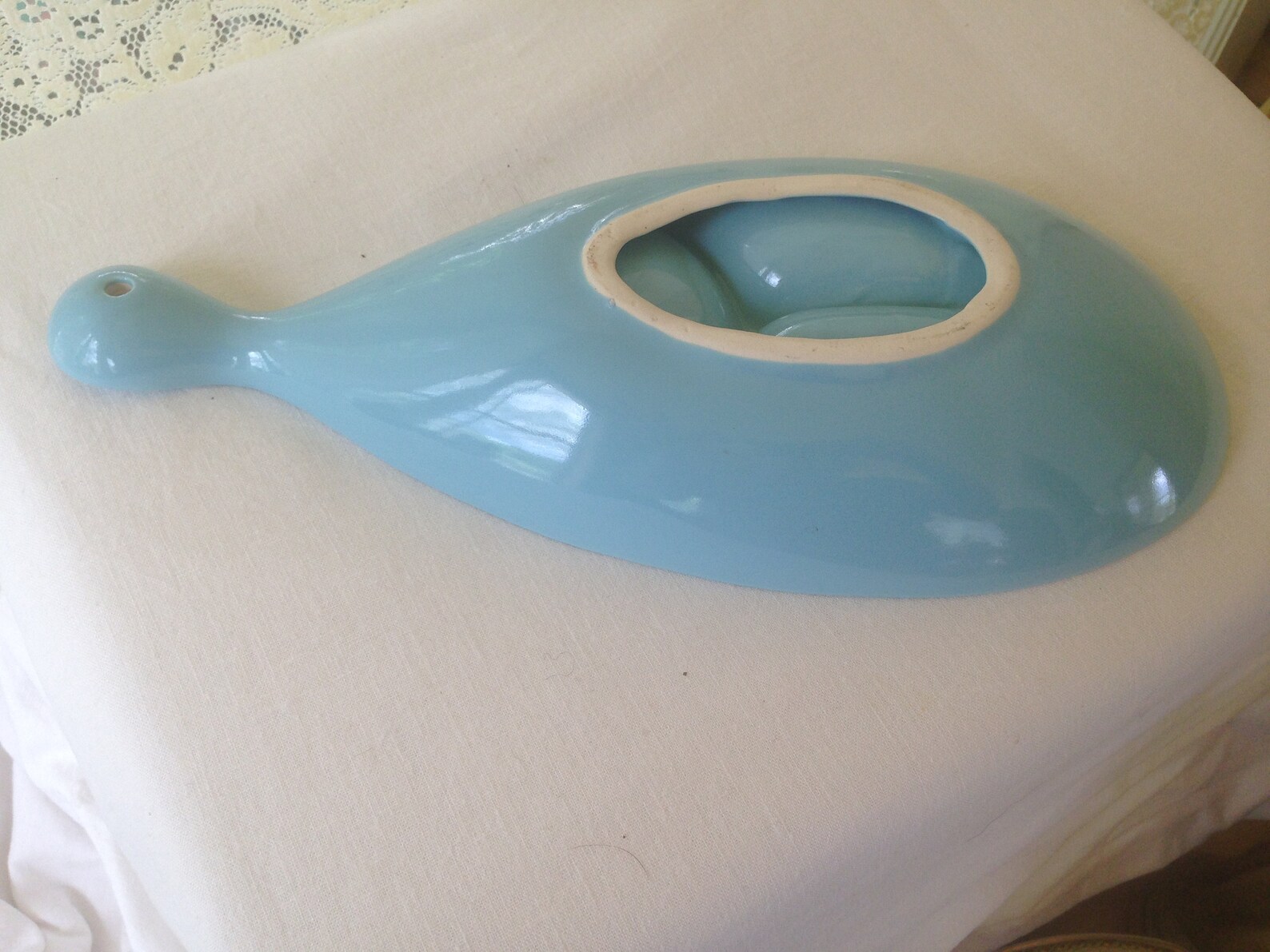 Cronin Pottery Blue Tulip Divided Serving Dish Teardrop 1960s Vintage ...