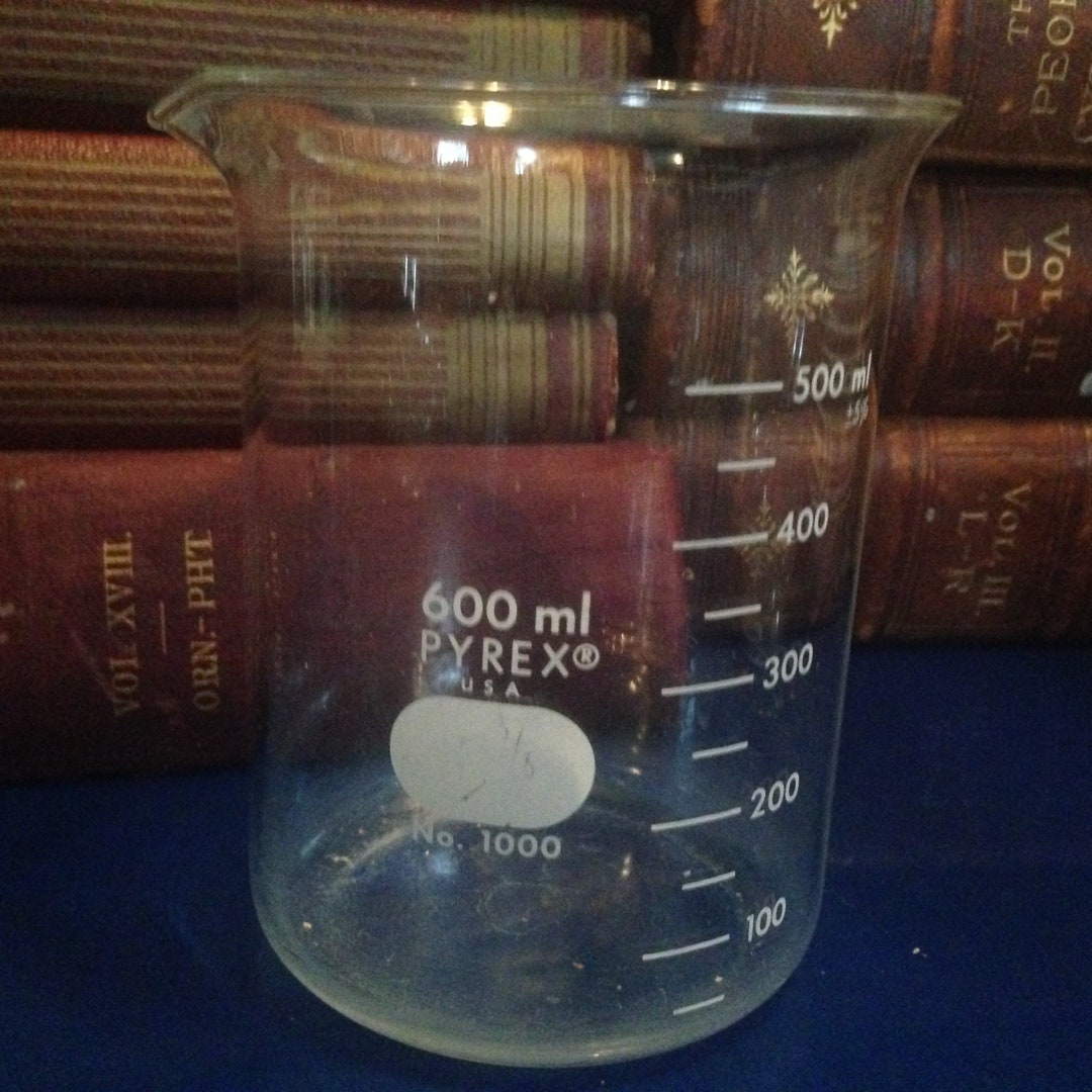 Pyrex Clear Glass Lab Beaker Flask 600 Ml Vintage 1960s Retro Kitchen ...