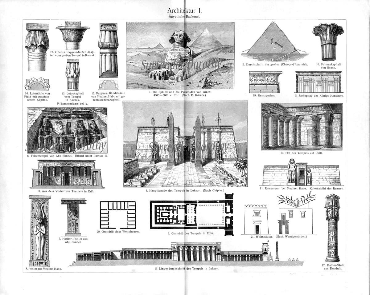 Ancient Egypt Architecture Drawing