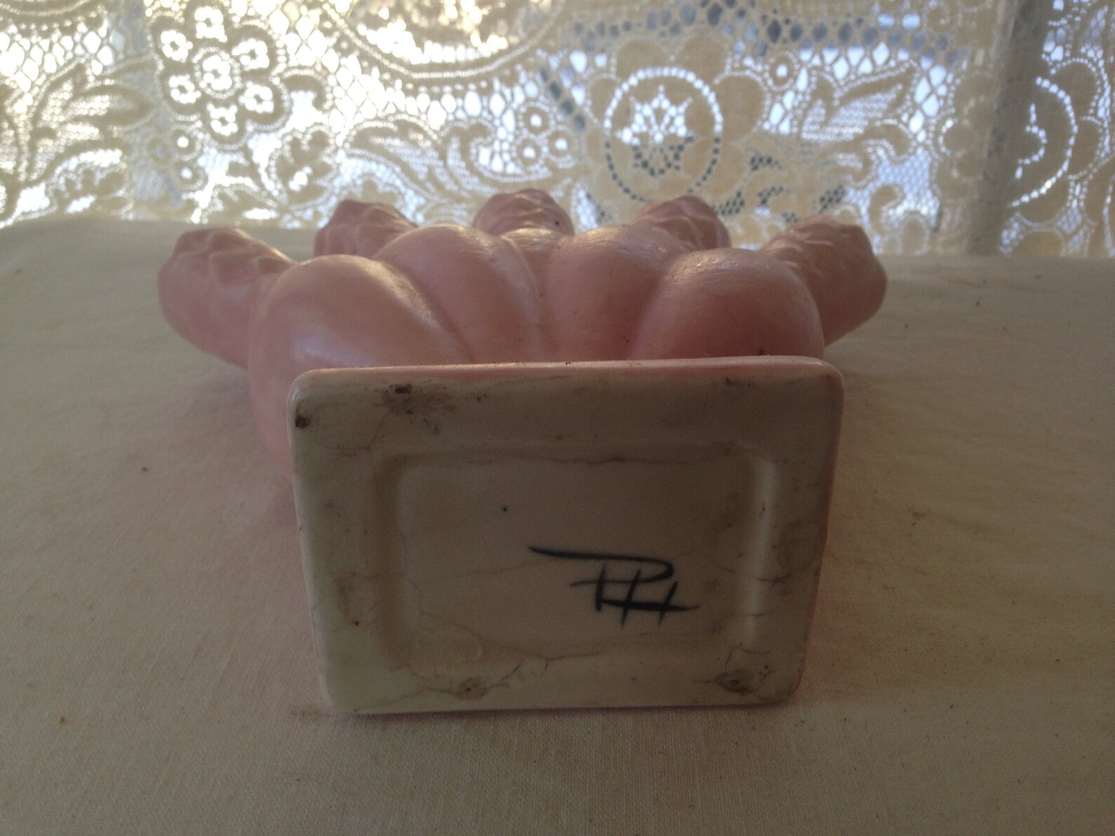 Finger Vase Tea Rose Pink Floral Fan Mid Century Vintage | Etsy