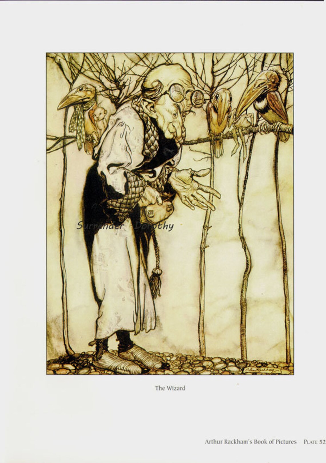 The Wizard Arthur Rackham Vintage Children's Nursery Lithograph Art ...