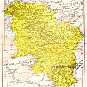 Lanark County England Map Antique Copper Engraving European Cartography ...