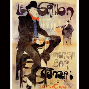 Le Grillon Jaques Villon Paris France Victorian Bar Advertisement 1899 ...