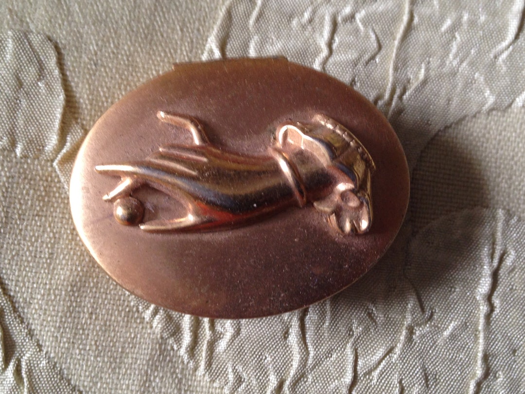 Brass Pill Box Lady's Hand Golden Pillbox Victorian Style Stash Box - Etsy