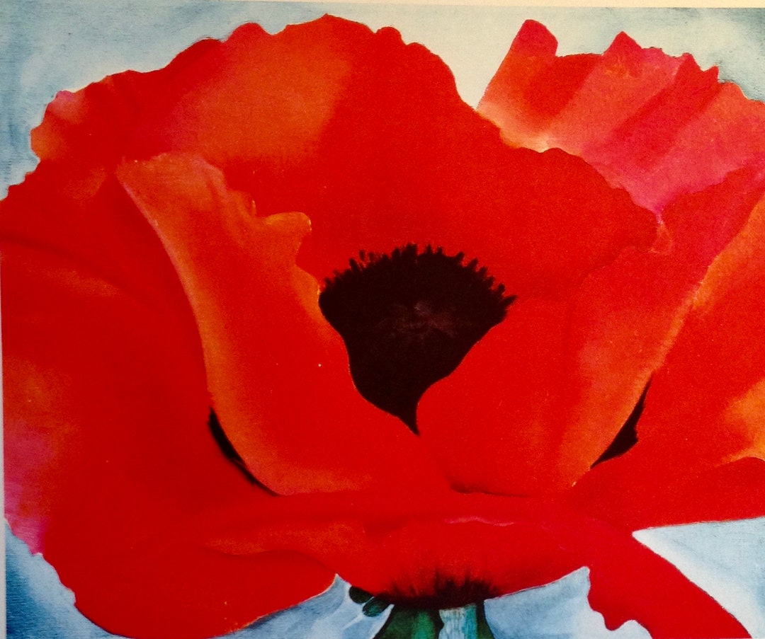 Georgia O'keefe RED POPPY 1927 Botanical Color Lithograph Poster to ...
