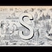 Letter S French Dictionary Alphabet Chart Paris France to Frame Black ...