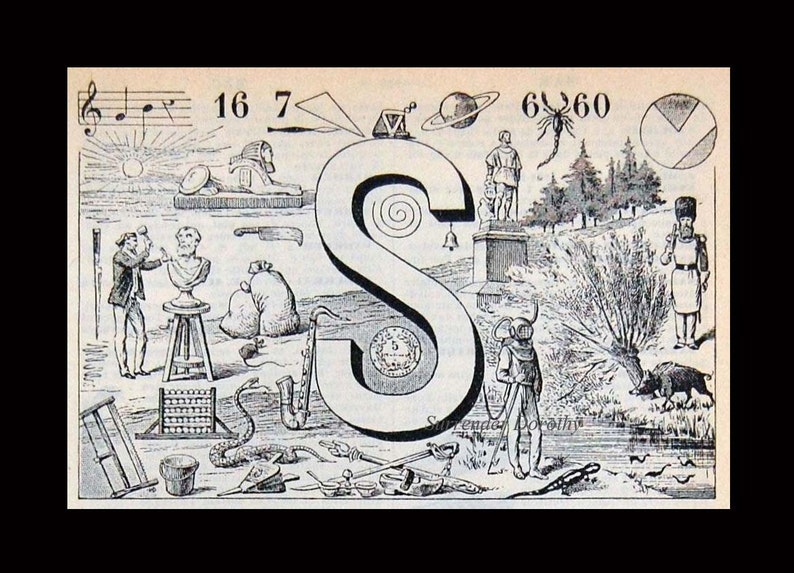 Letter S French Dictionary Alphabet Chart Paris France to | Etsy