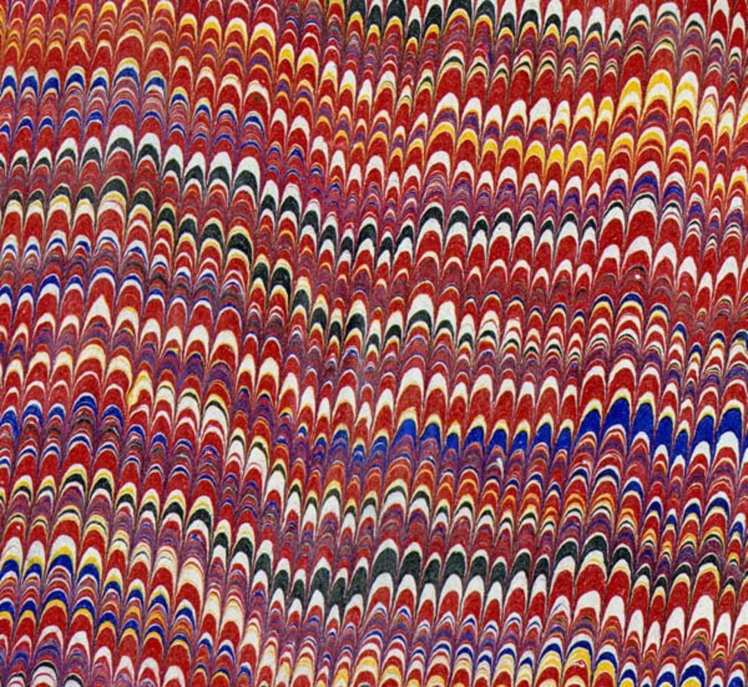 Turkish Marbled Endpapers Vintage 1870s Antique Victorian Handmade Set ...