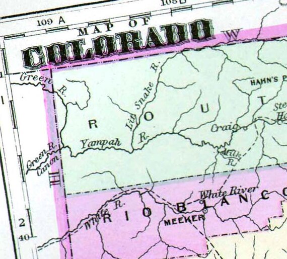 Colorado Map United States USA 1896 Antique Victorian Copper | Etsy