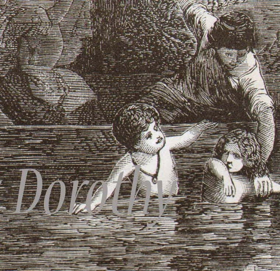Children Bathing Victorian Steel Engraving Vintage - Etsy