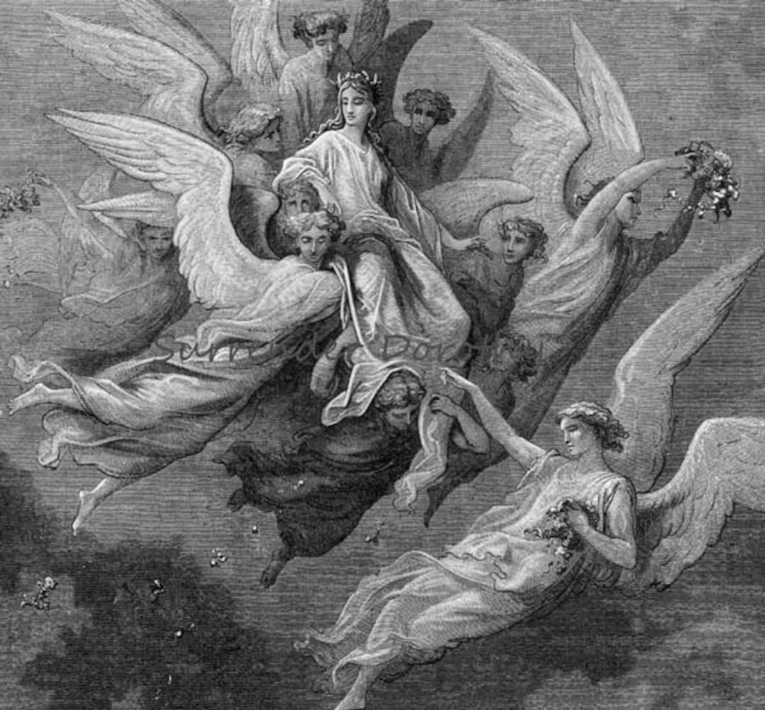 Beatrice Among Angels Purgatorio Canto 30 Purgatory Gustave Dore ...
