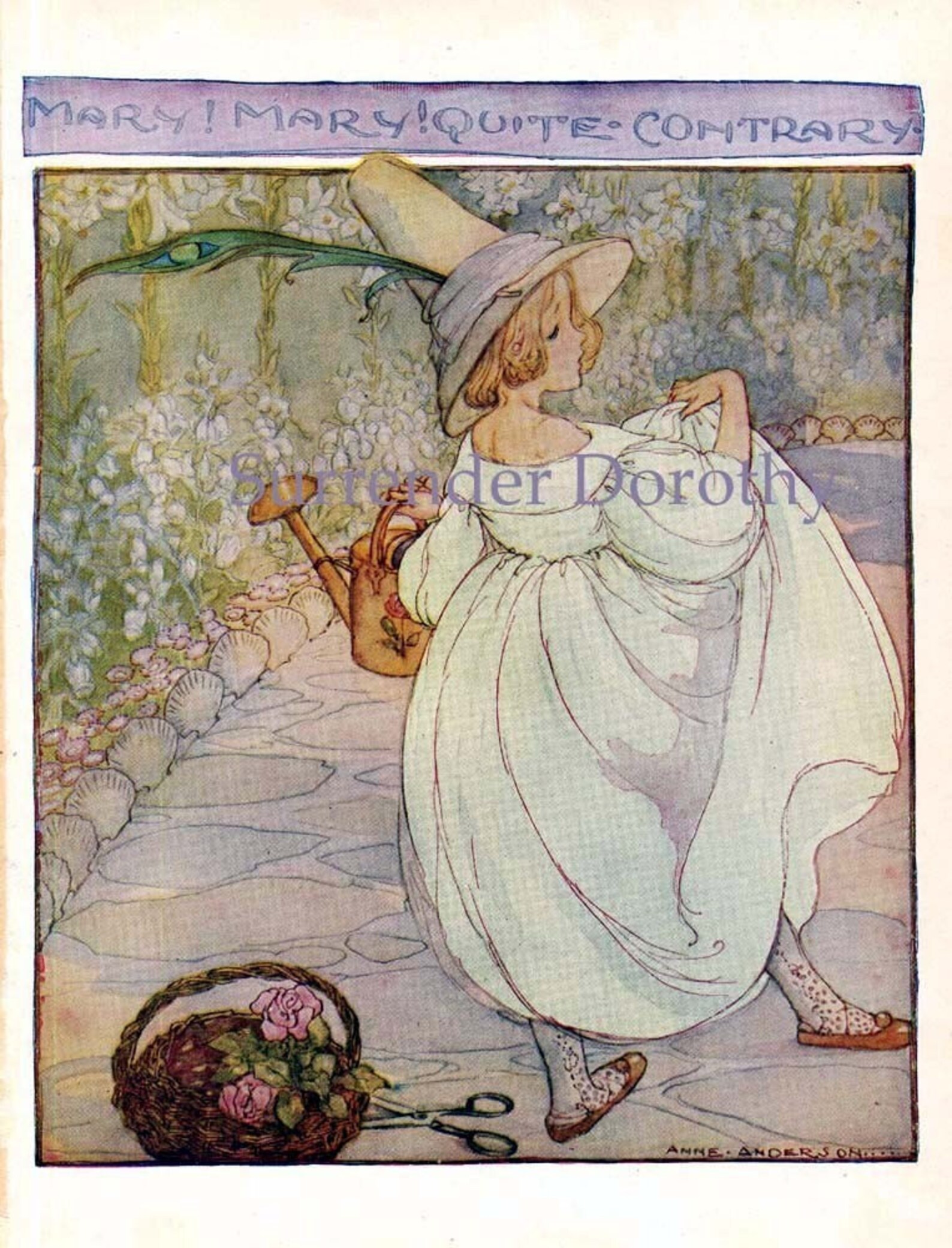 Mary Mary Quite Contrary Anne Anderson 1920s Original Lithograph ...