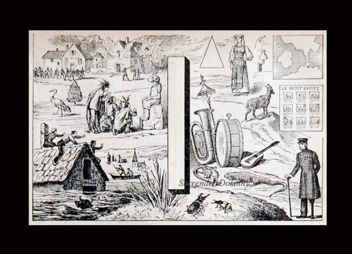 Letter I French Dictionary Alphabet Chart Paris France to - Etsy