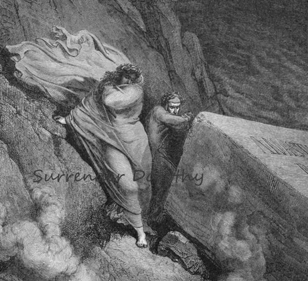 Pope Anastasius II Burning Tomb Inferno Canto 11 Gustave Dore Vintage ...