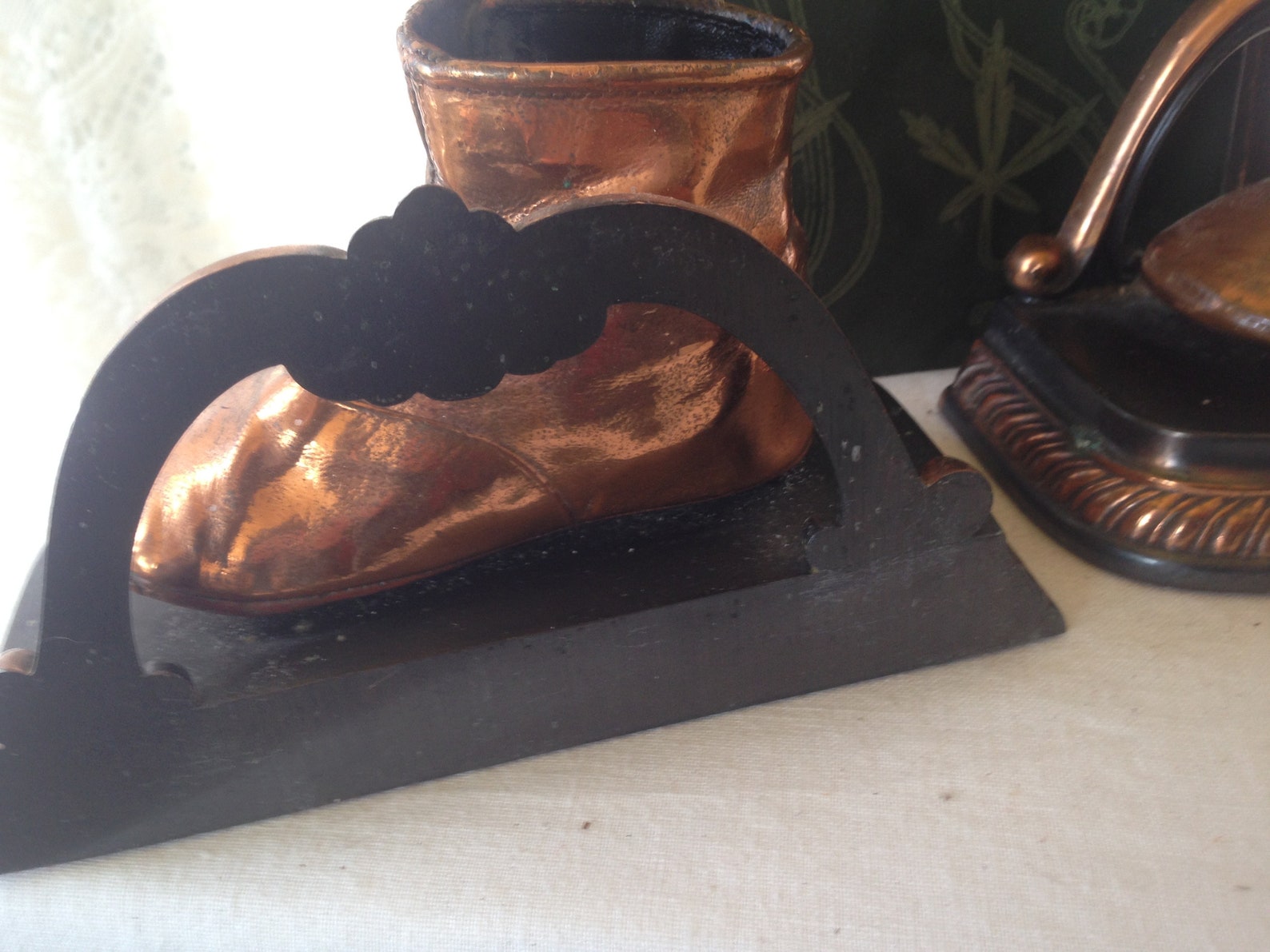 Bronze Baby Shoe Bookends High Button Shoes 1930 1940s - Etsy