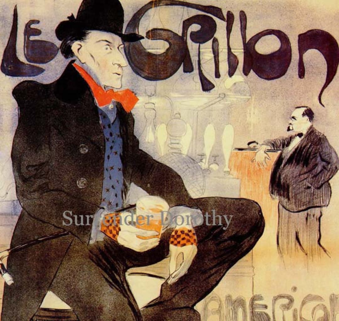 Le Grillon Jaques Villon Paris France Victorian Bar Advertisement 1899 ...