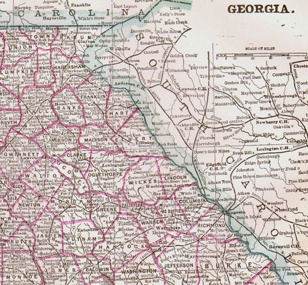 Georgia USA State Map Antique Copper Engraving North American | Etsy
