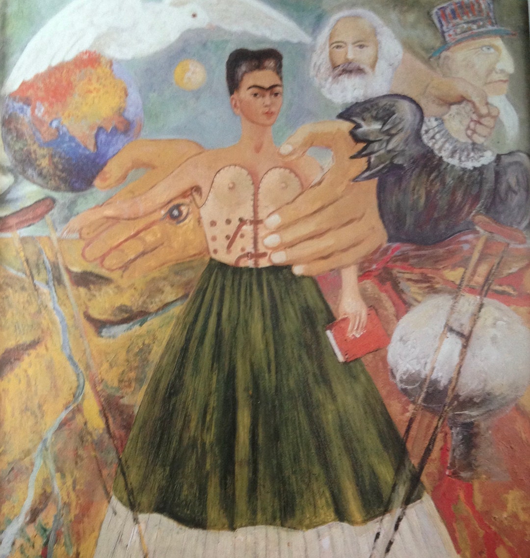 Frida Kahlo Self Portrait Wearing A Velvet Dress 1926 Vintage Art ...