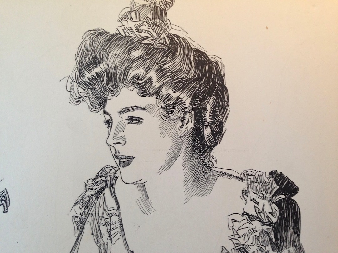 Charles Dana Gibson Feminine Study 1906 Gibson Girls Vintage Edwardian ...