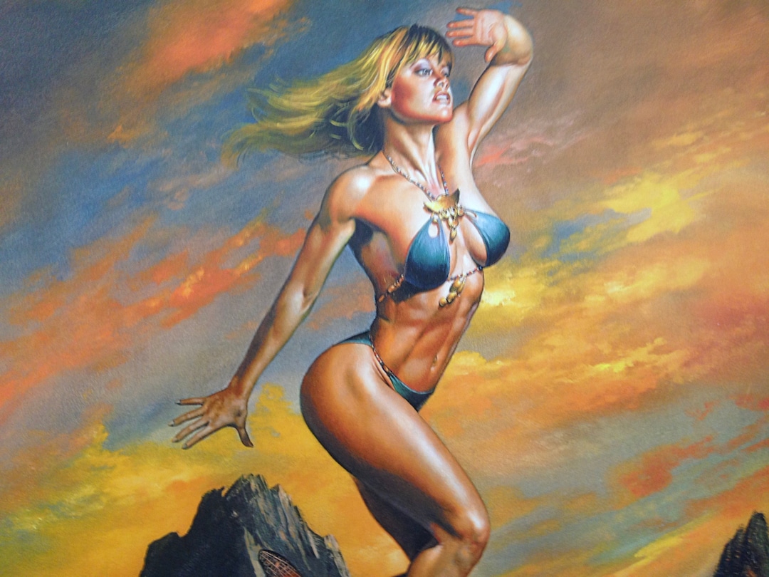 Dusk Boris Vallejo 1970s Sci Fi Horror Erotica Full Color Lithograph Science Fiction Blonde ...