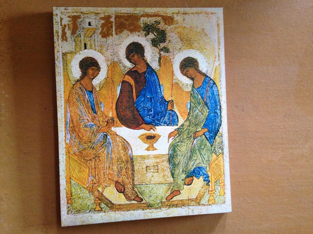 The Trinity by Andrei Rublev the Hospitality of Abraham Vintage Wood ...