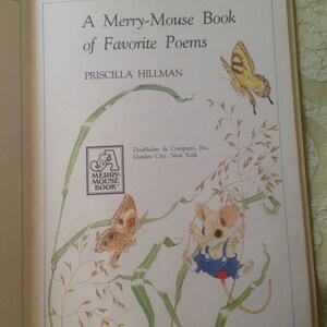 A Merry Mouse Book of Favorite Poems Pricilla Hillman Illustrations ...