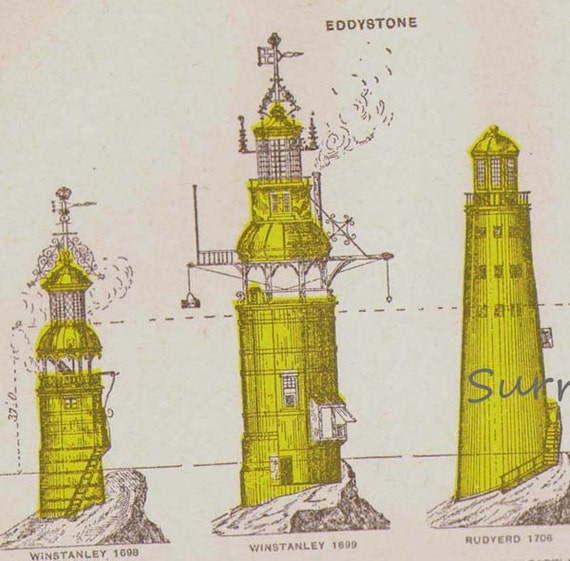 British Lighthouses 1892 Victorian England Antique | Etsy