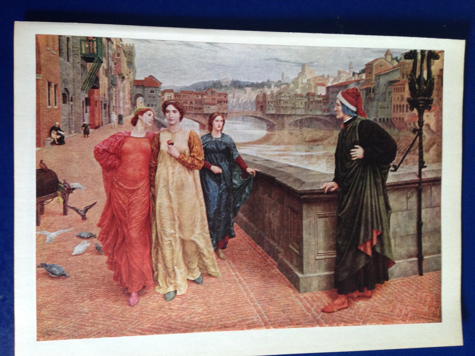 Dante & Beatrice by Henry Holiday Art Masters Color Lithograph Vintage ...