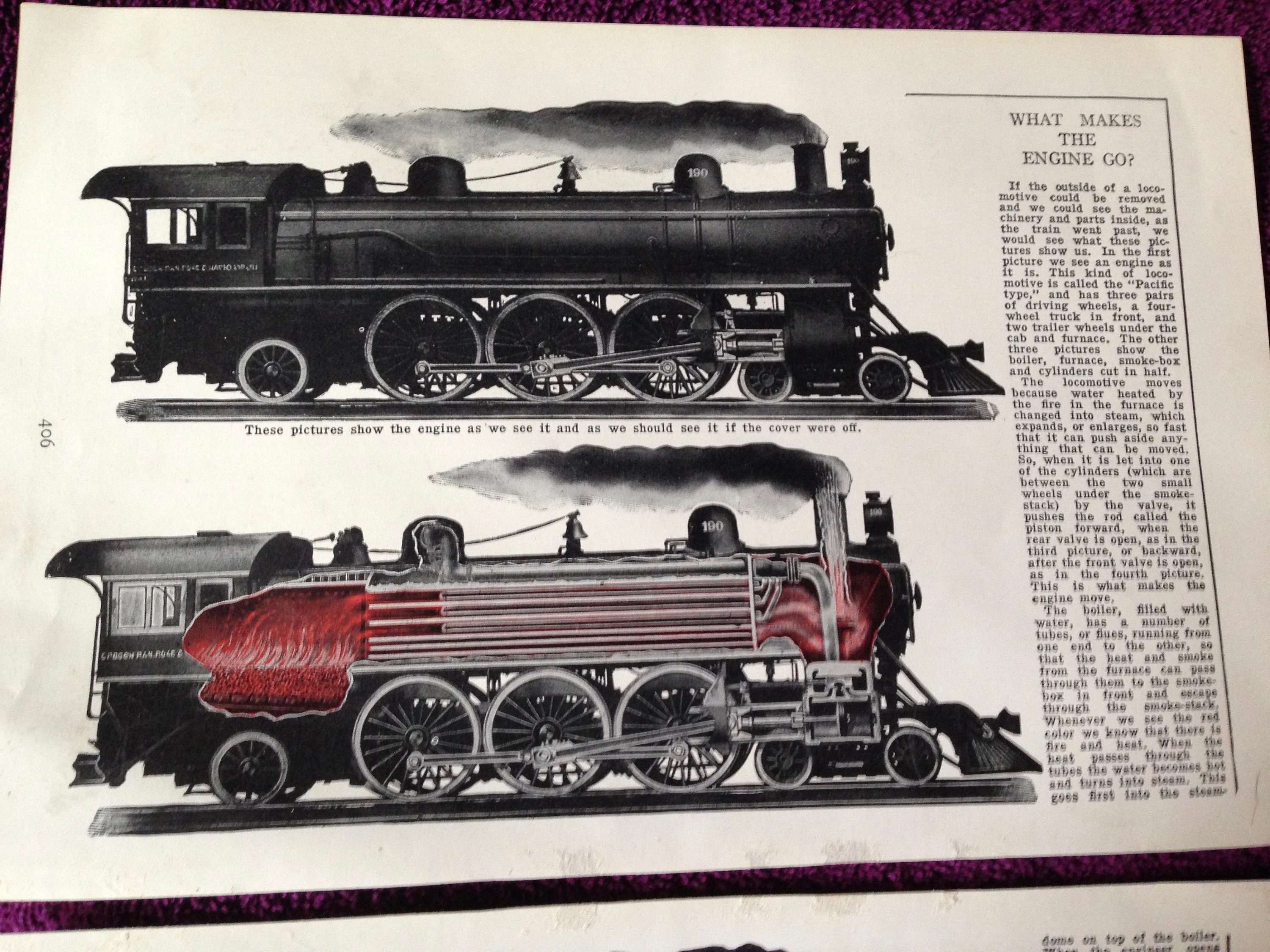 Pacific Locomotive Engine Chart How It Works Illustration Print 1927 ...