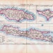 Jamaica Java Bali Island Map Antique Copper Engraving Vintage ...
