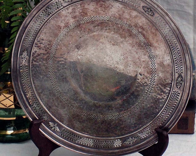Derby Silverplate Footed Cake Plate Art Deco Pierced USA Vintage ...