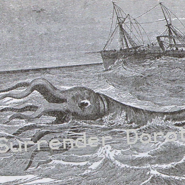 Sea Monster Print - Etsy