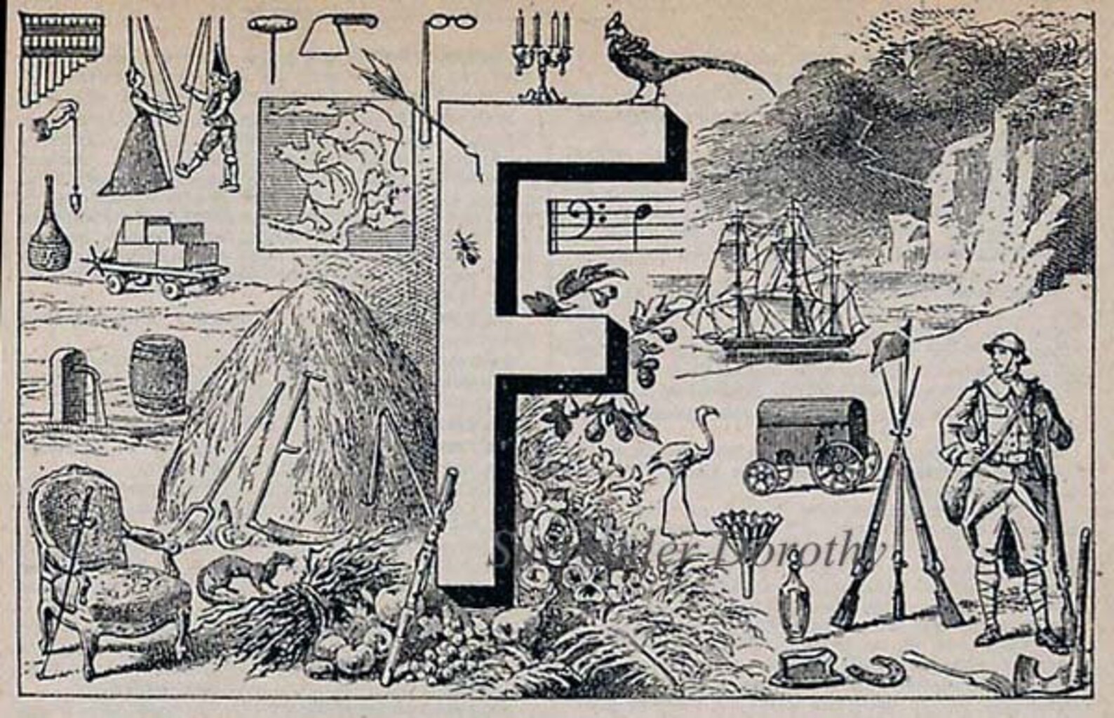 Letter F French Dictionary Alphabet Chart Paris France to - Etsy