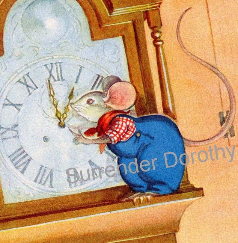 Hickory Dickory Dock Vintage Mother Goose Lithograph Nursery - Etsy