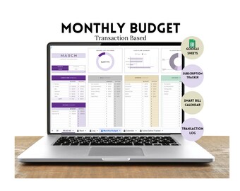 Monthly Split Budget Spreadsheet for Google Sheets Track Expenses and ...
