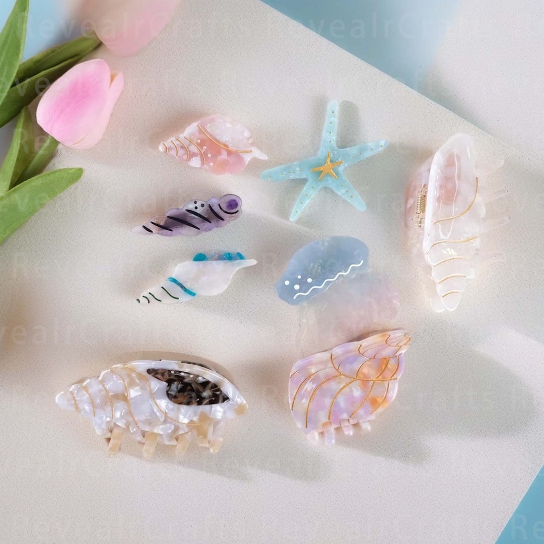 Ocean Beach Hair Clip,starfish Hair Clip,jellyfish Hair Clip,conch Hair ...