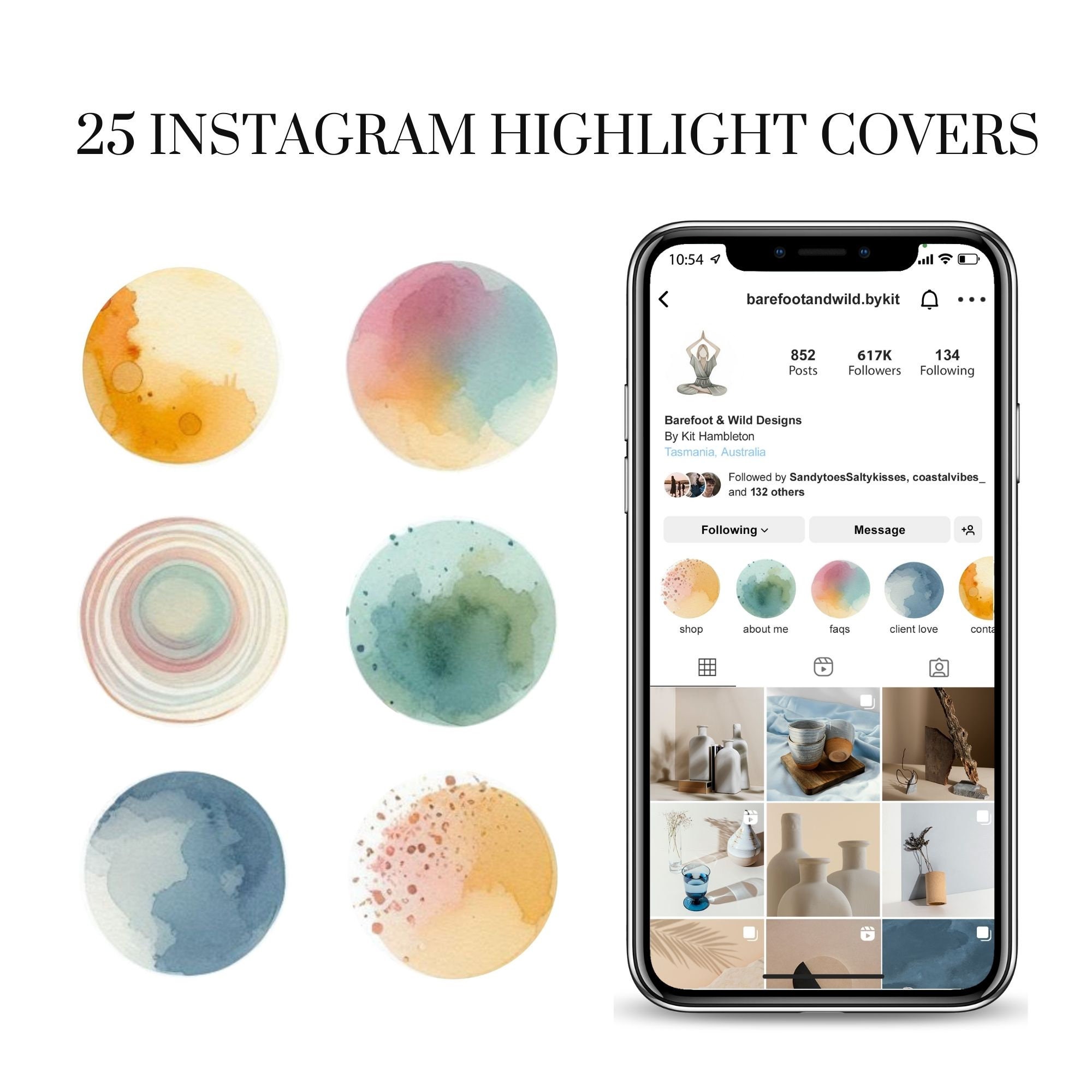 Watercolor Rainbow Instagram Highlight Covers: 25 Pastel Story Icons ...