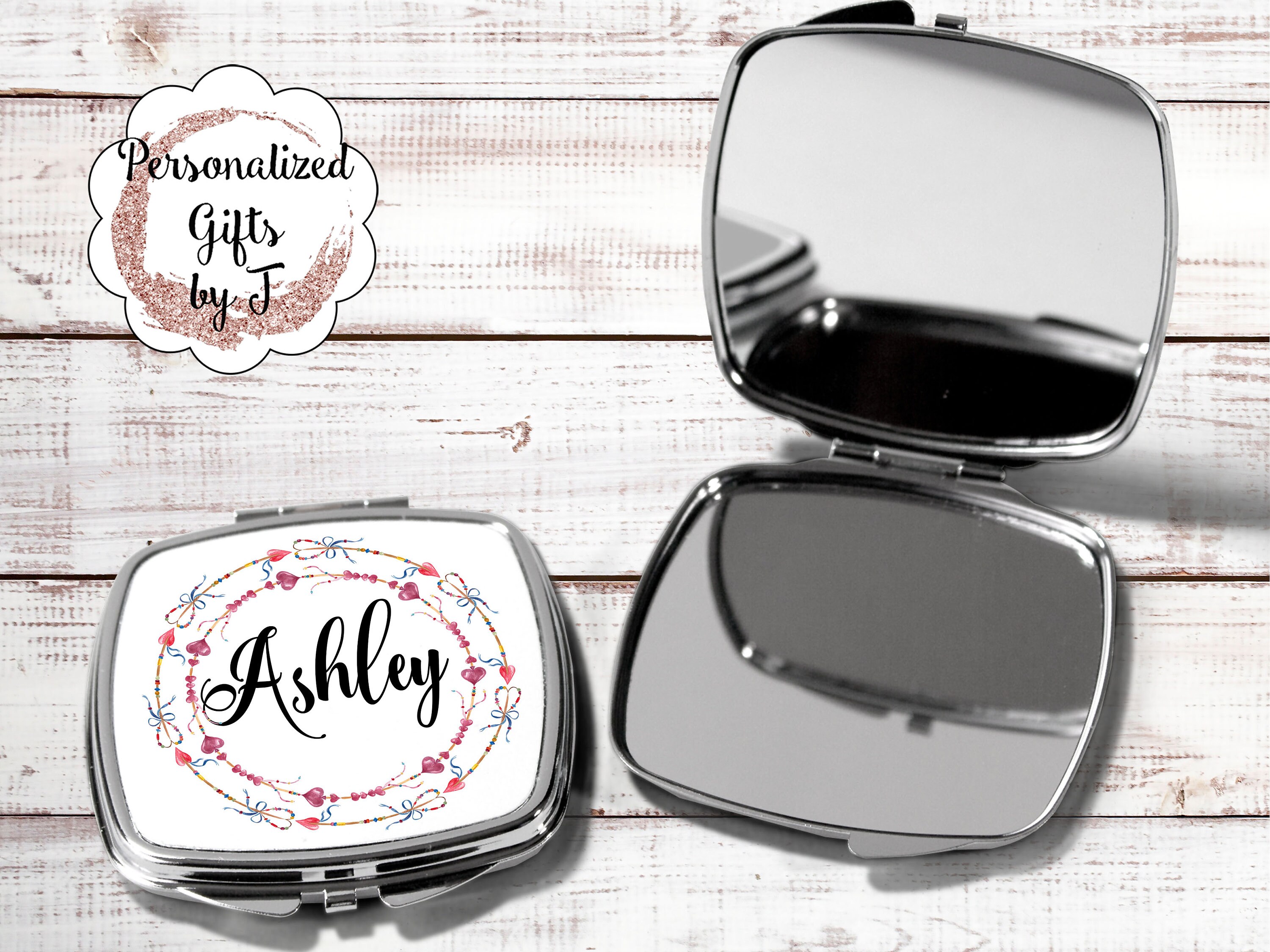 Personalized Compact Mirror Bridesmaid Compact Mirror Custom Etsy