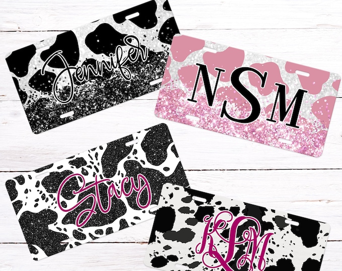 Cow Print License Plate, License Plate Frame, License Plate Art, Car ...
