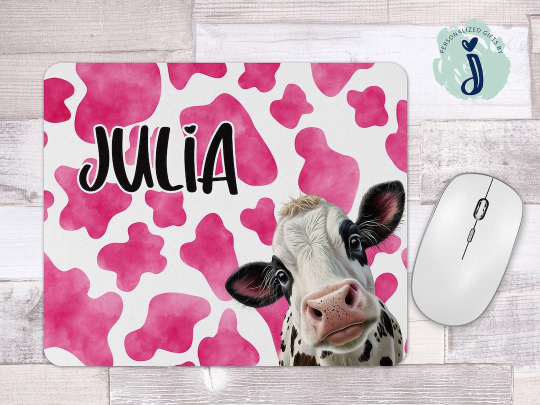 Personalized Mousepad, Cow Western Design Mousepad, Cowhide, Leopard ...