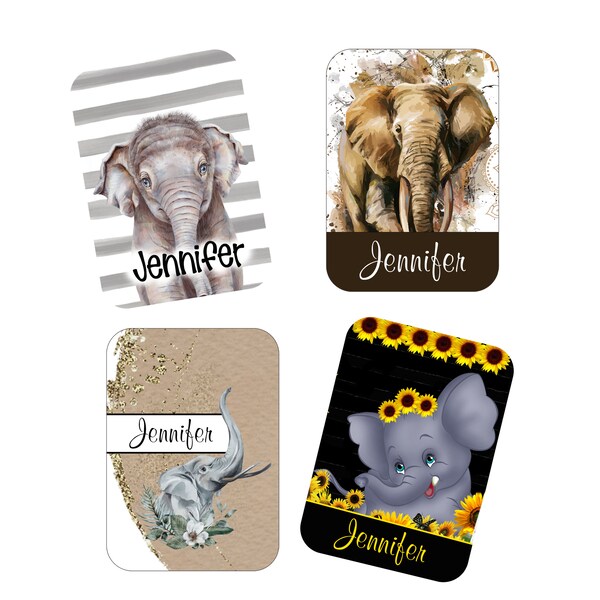 Elephant Name Tag - Etsy