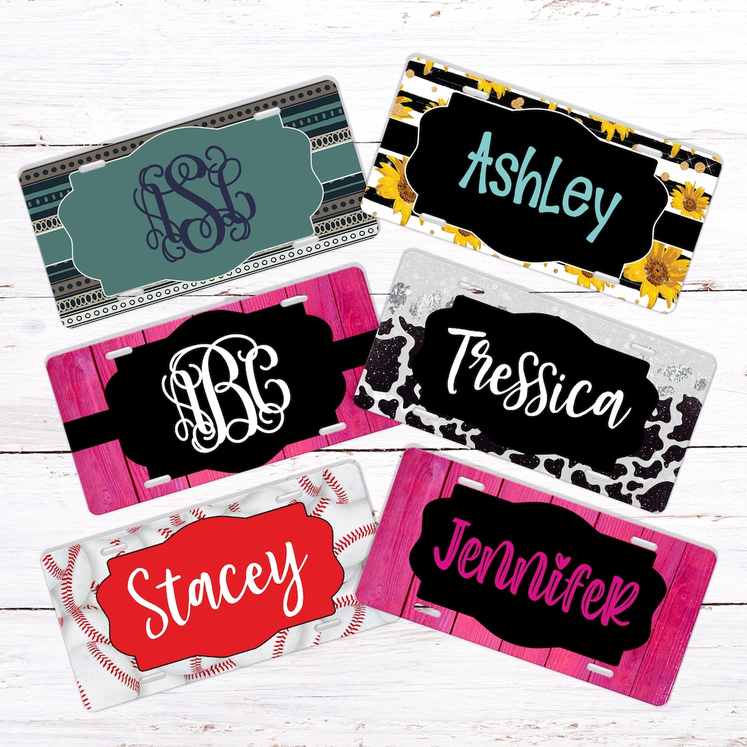 Personalized Front License Plate: Monogrammed Car Tag - Etsy