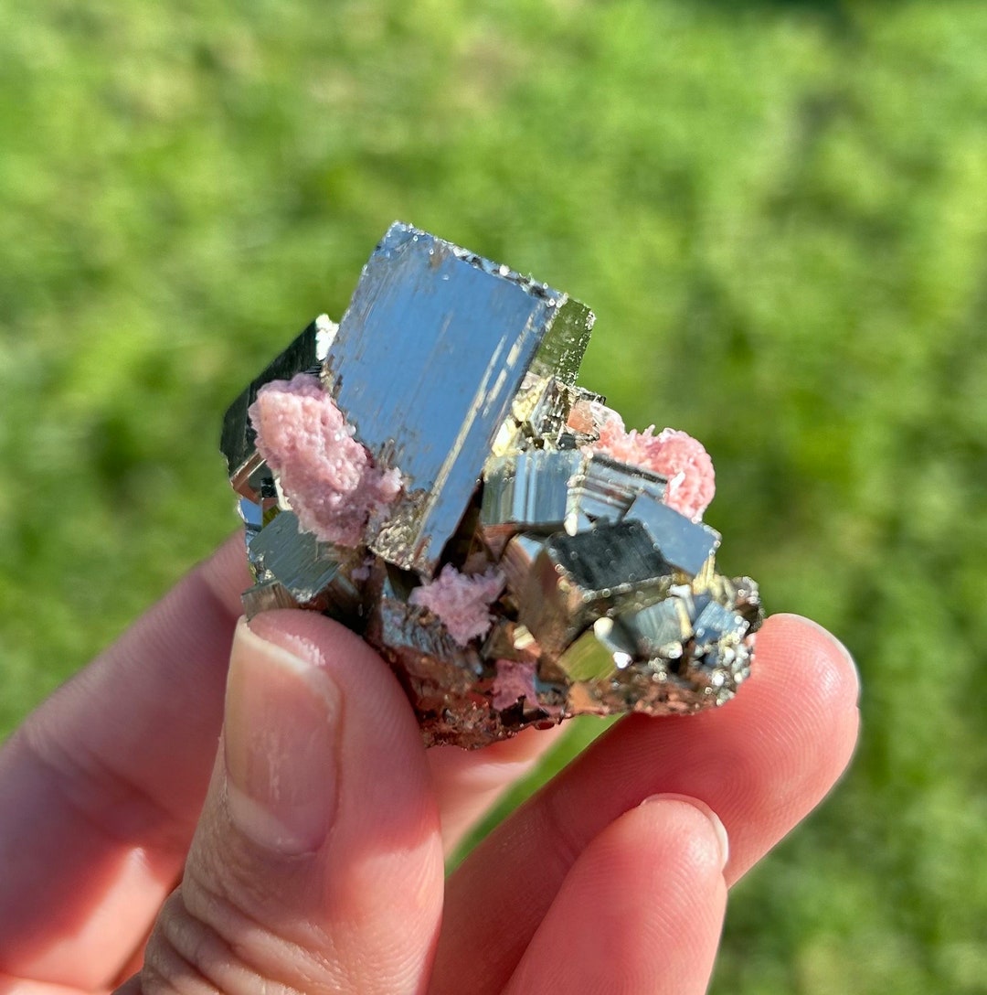 Aesthetic Cubic Pyrite With Pink Specimen. From Huanzala Mine, Peru - Etsy