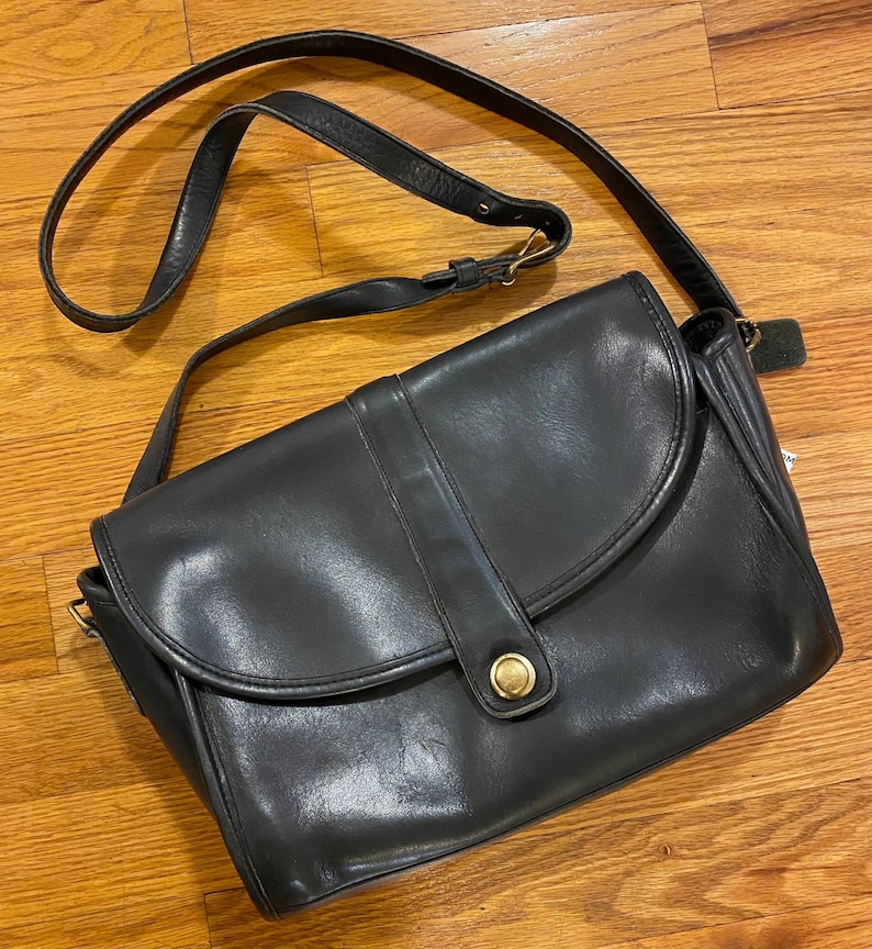 RARE 1970's Vintage COACH Black Leather Purse 70s - Etsy