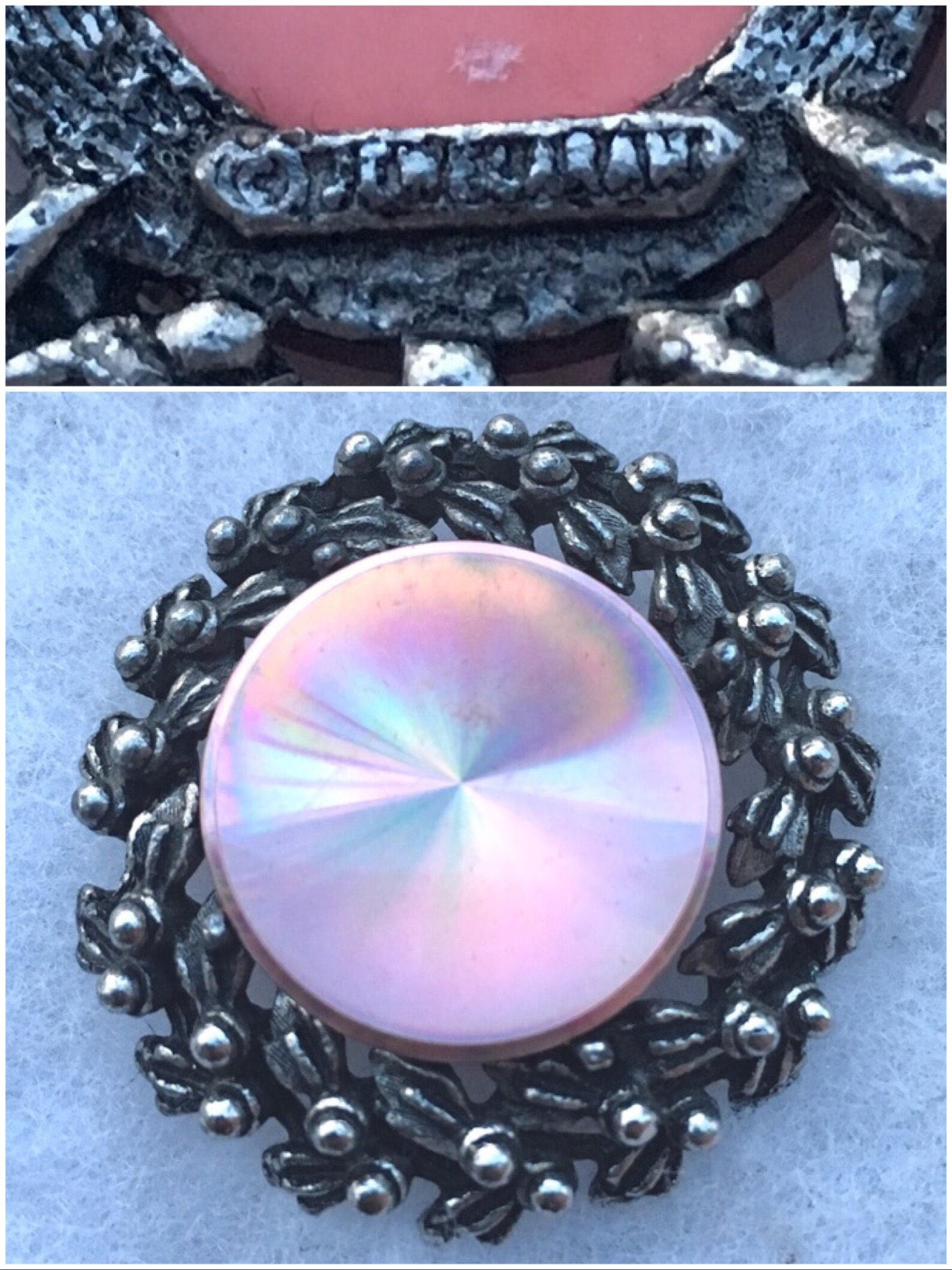 Lot of 2 Vintage 1960's Pins, 60's PINK JEWELARAMA / Gray & Black ...