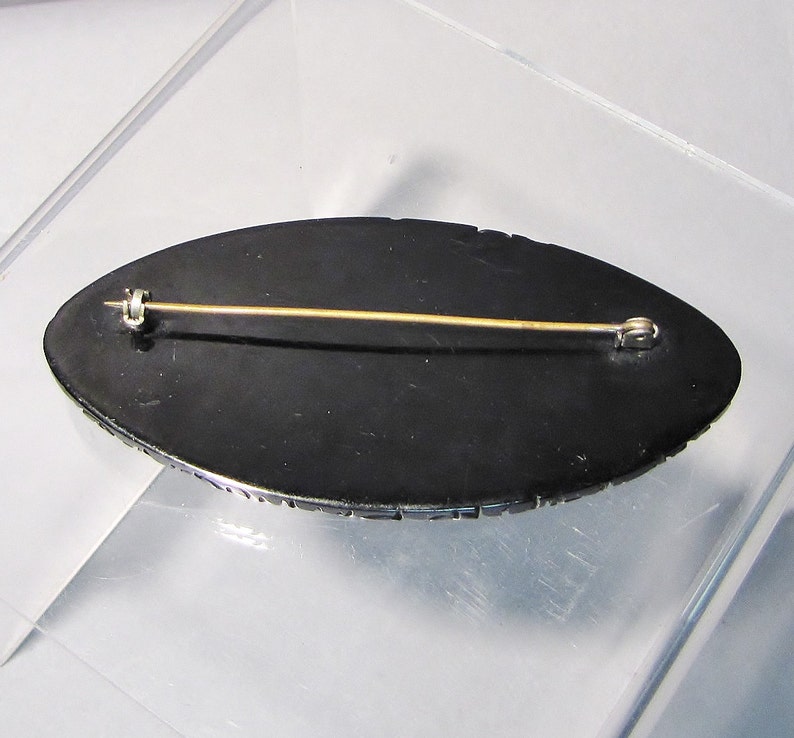 Black Deeply Carved Genuine BAKELITE Brooch, Vintage 1930's Floral ...